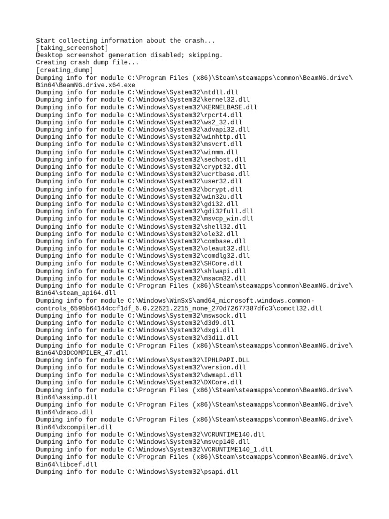 BeamNG Drive Crash Log Analysis | PDF | Zip (File Format) | Computer Engineering