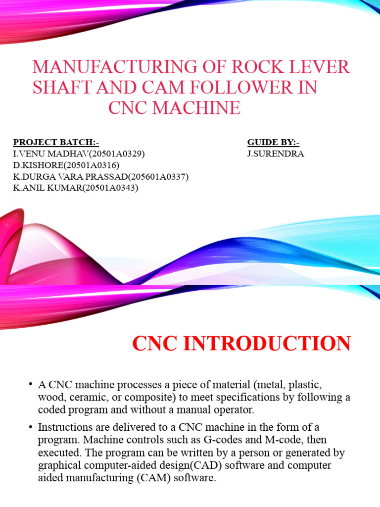 Manufacturing of Rock Lever Shaft and Cam Follower in CNC Machine | PDF ...