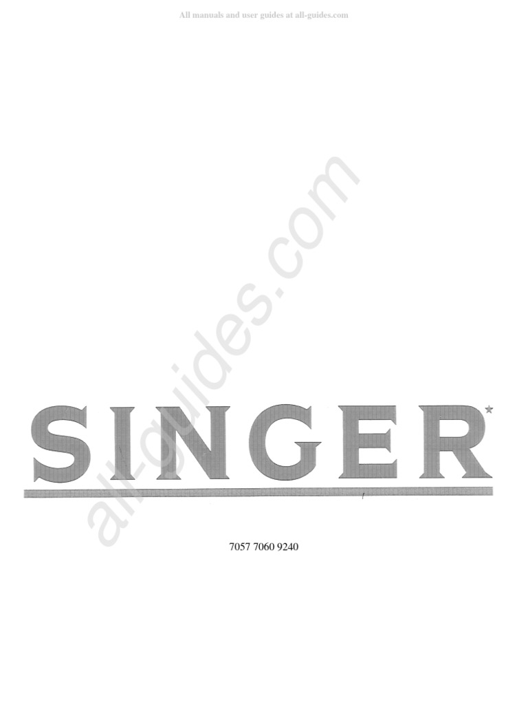 Singer Quantum 9240 Sewing Machine Instruction Manual | PDF
