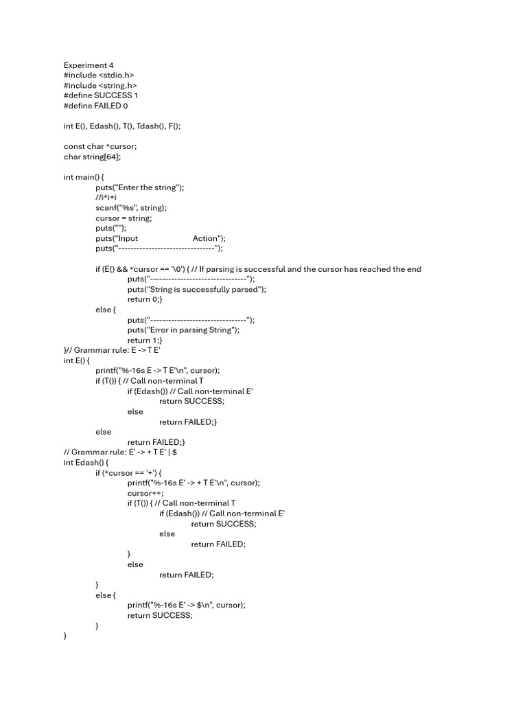 PCD 4 | PDF | Parsing | Grammar