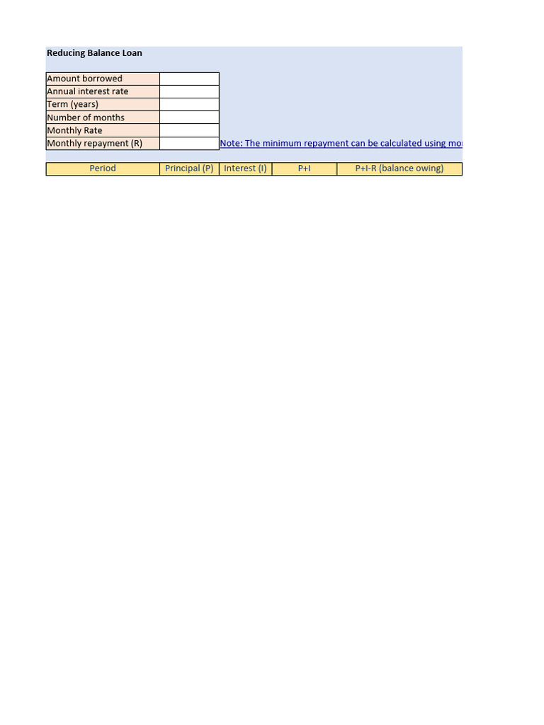 Reducing Balance Loan Details | PDF | Interest | Loans