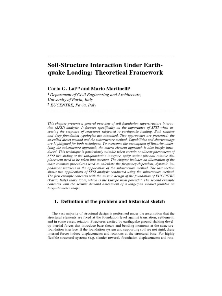 Soil-Structure Interaction Under Earthquake Loading LAI 4 | PDF | Linear Elasticity | Waves