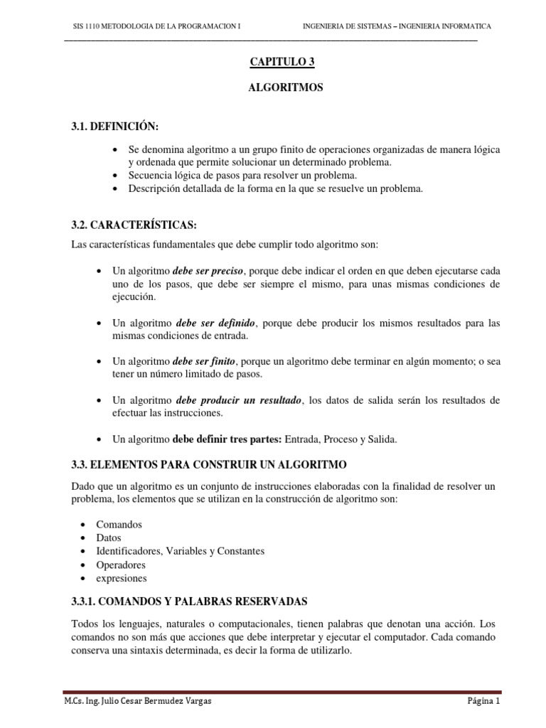 Cap 3. Algoritmos | PDF | Algoritmos | Lenguaje de programación
