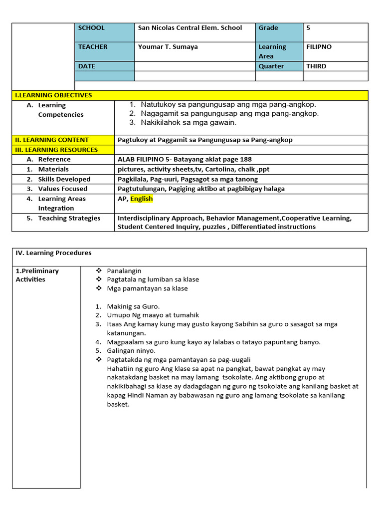 Filipino 5 LP Demo | PDF