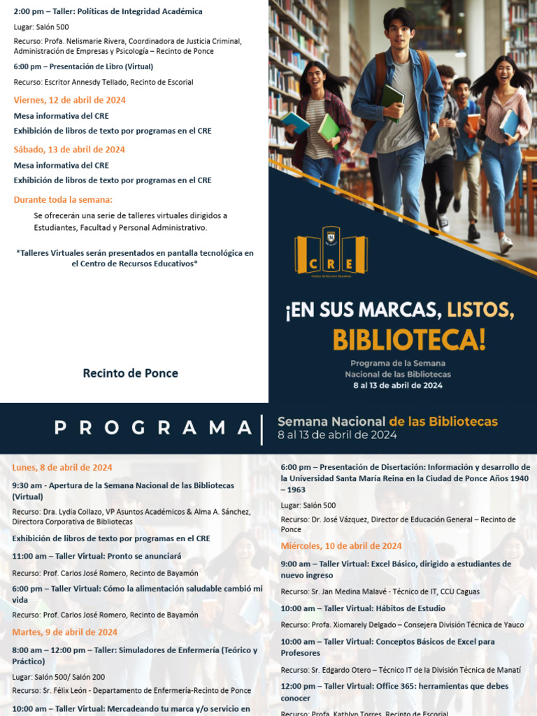 Programa Semana de la Biblioteca 2024 | PDF