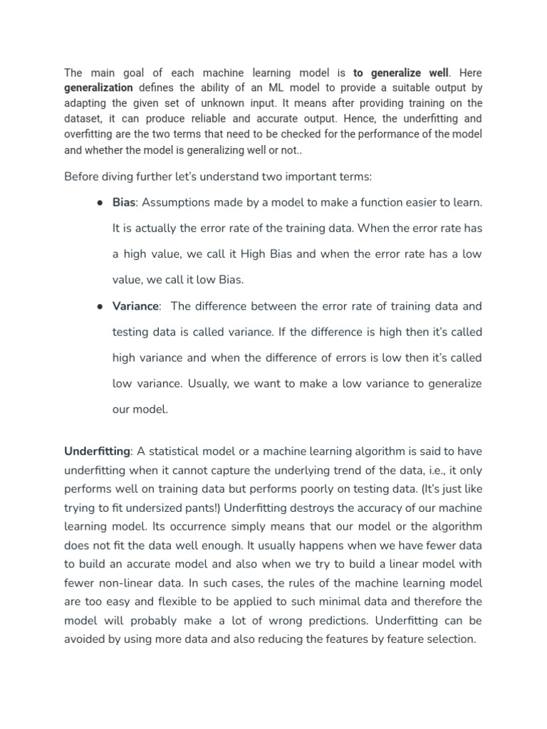 Underfitting and Overfitting | PDF | Machine Learning | Statistical Theory