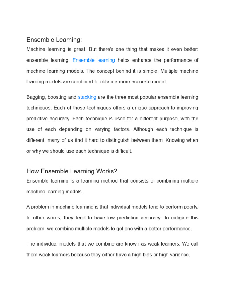 Ensemble Learning-Bagging-Boosting-Stacking | PDF | Machine Learning ...