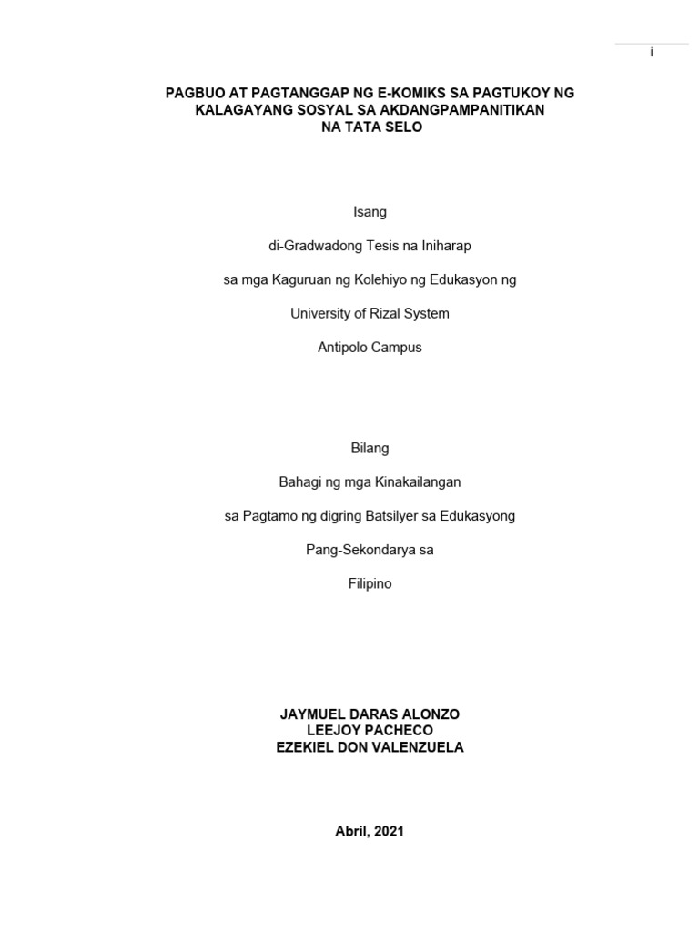 Ezekielgsroup REVISED THESIS-edited | PDF