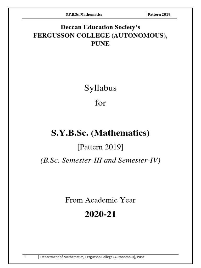 Mathematics Syllabus | PDF | Linear Map | Eigenvalues And Eigenvectors