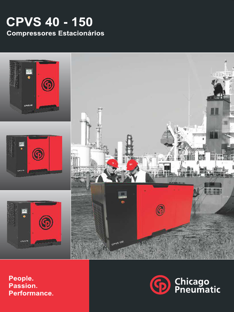 Compressor Chicago Pneumatic - Catalogo 4pgs - 42x30cm - CPVS 40-150 | PDF