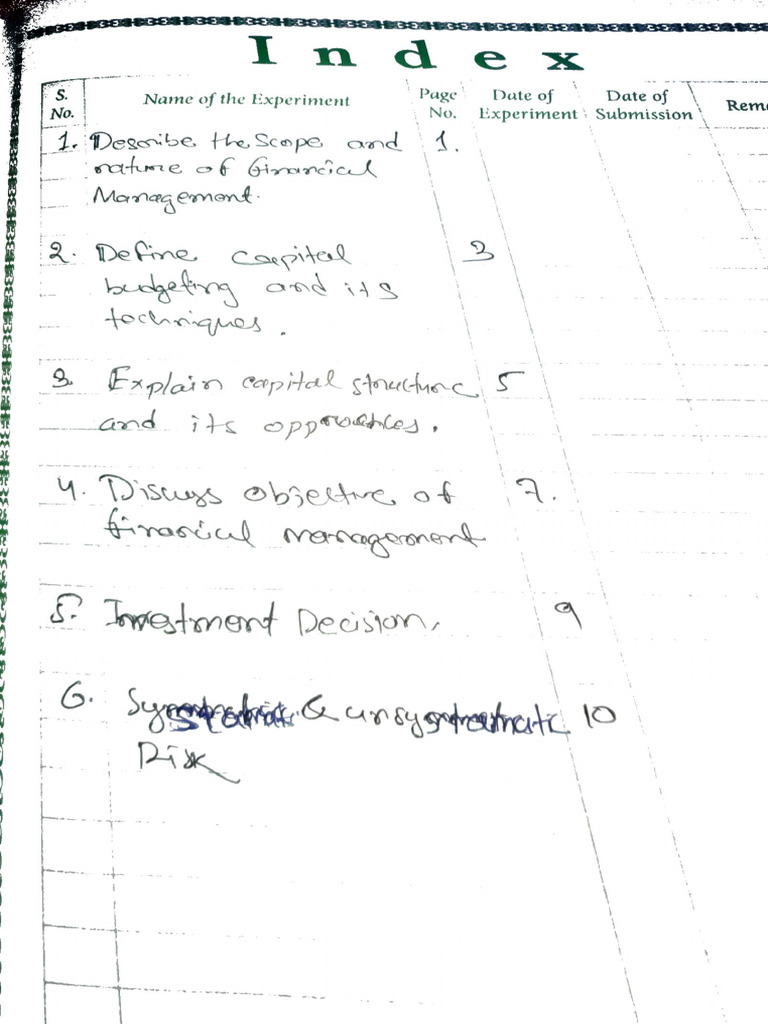 FM Practical Notes | PDF