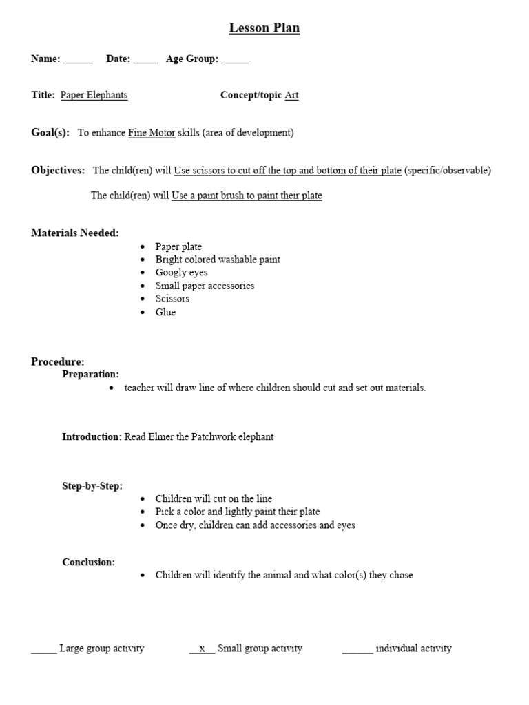 Zoo Lesson Plan | PDF Zoo Lesson Plan | PDF