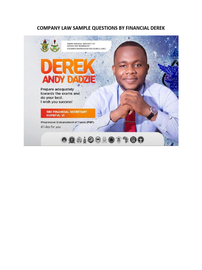 Company Law MCQS (Financial Derek) | PDF | Articles Of Association | Companies