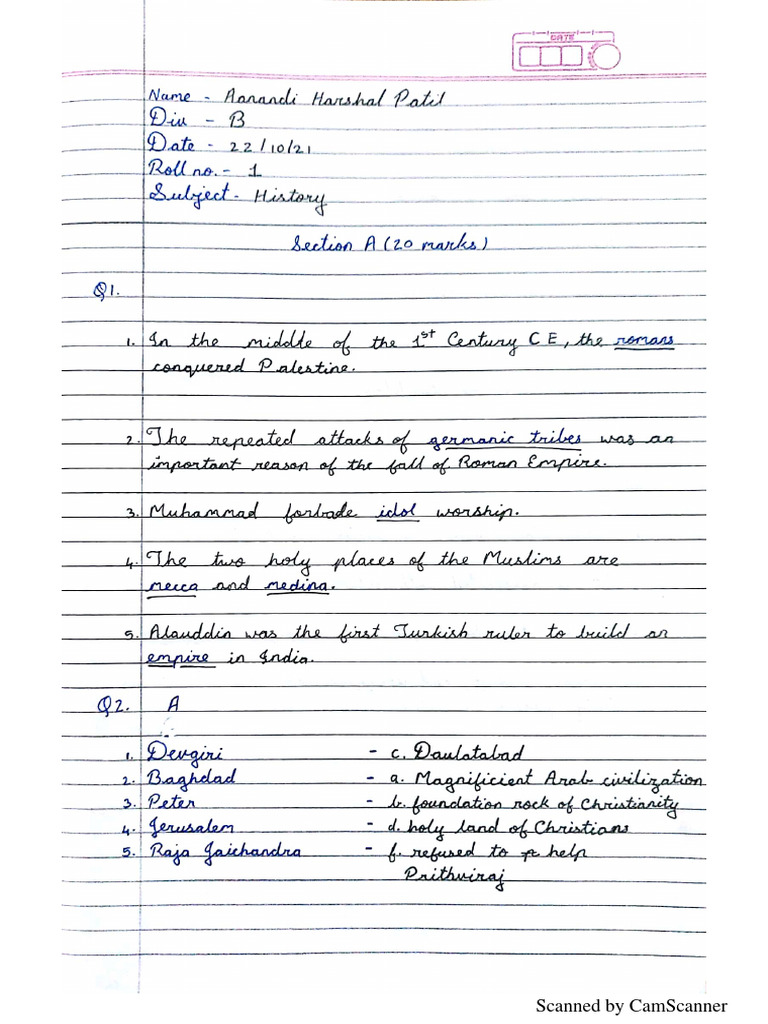 Aanandi Harshal Gatil Div-B Roll No | PDF