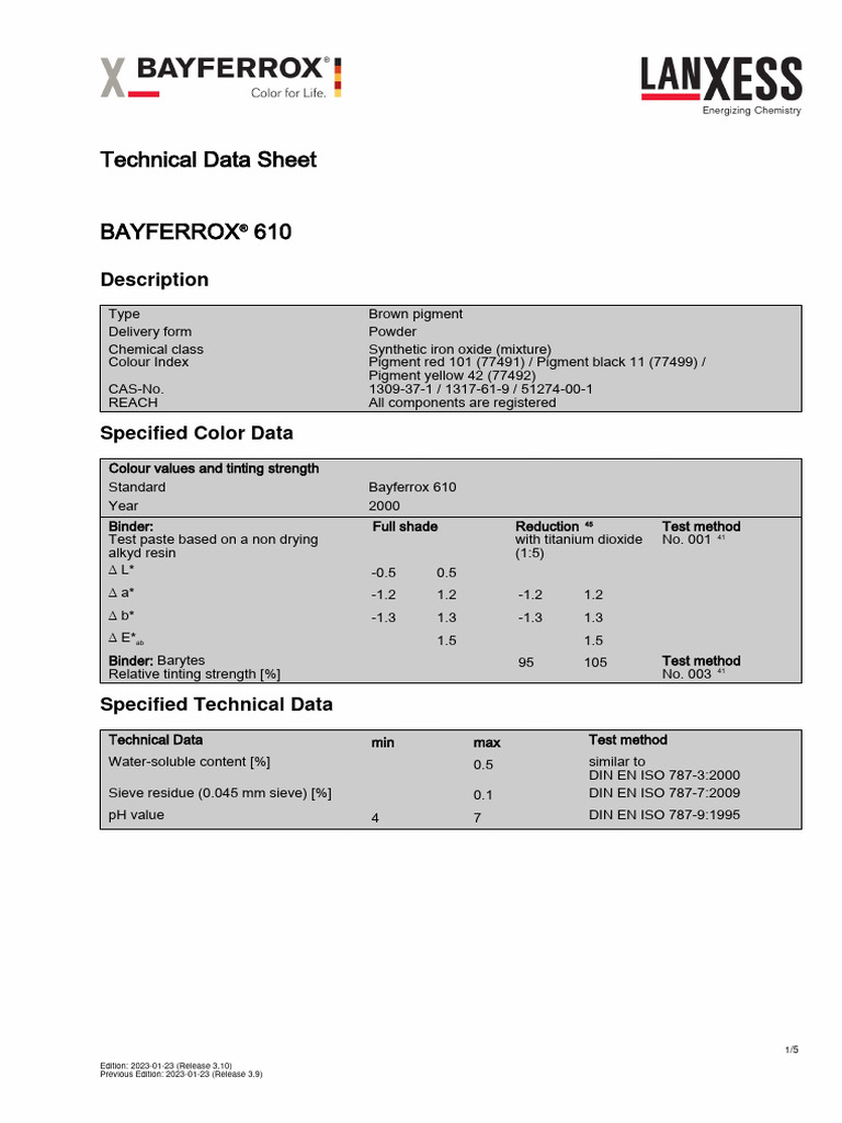 000 Bf-610-Eng | PDF | Pigment | Chemical Substances