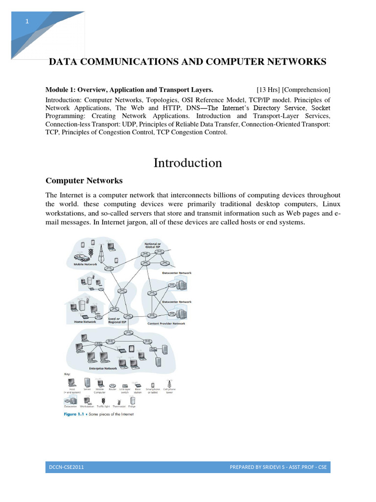 Cse2011 DCCN m1 Notes | PDF | Network Topology | Transmission Medium