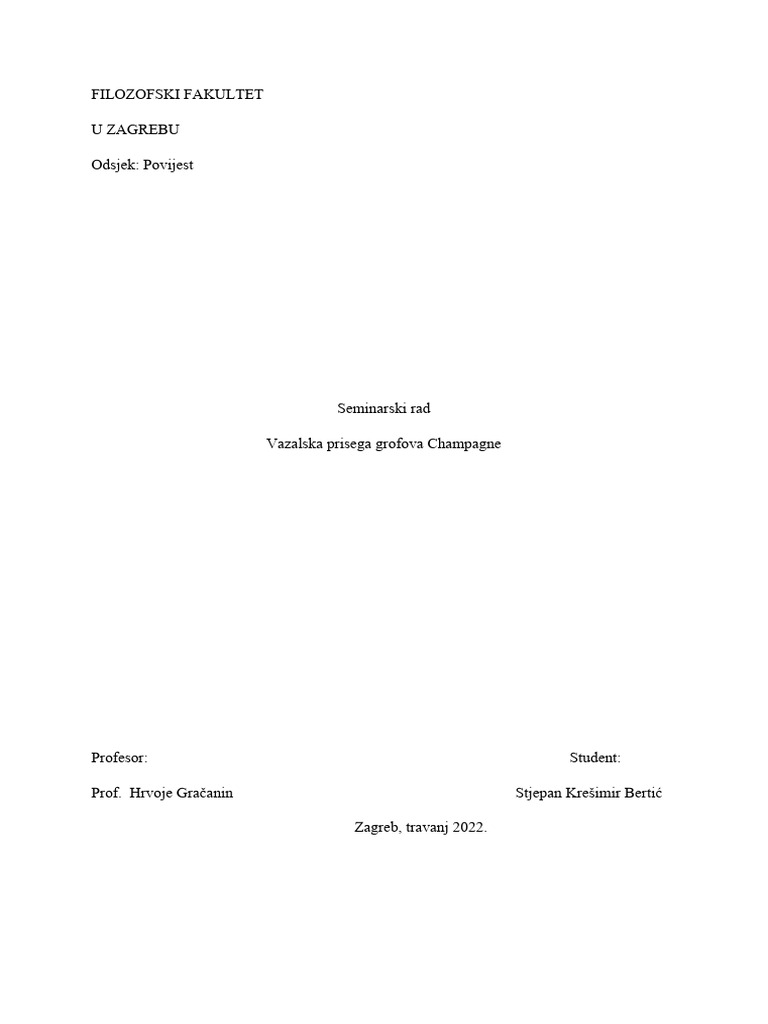 Vazalska Prisega Grofova Champagne | PDF