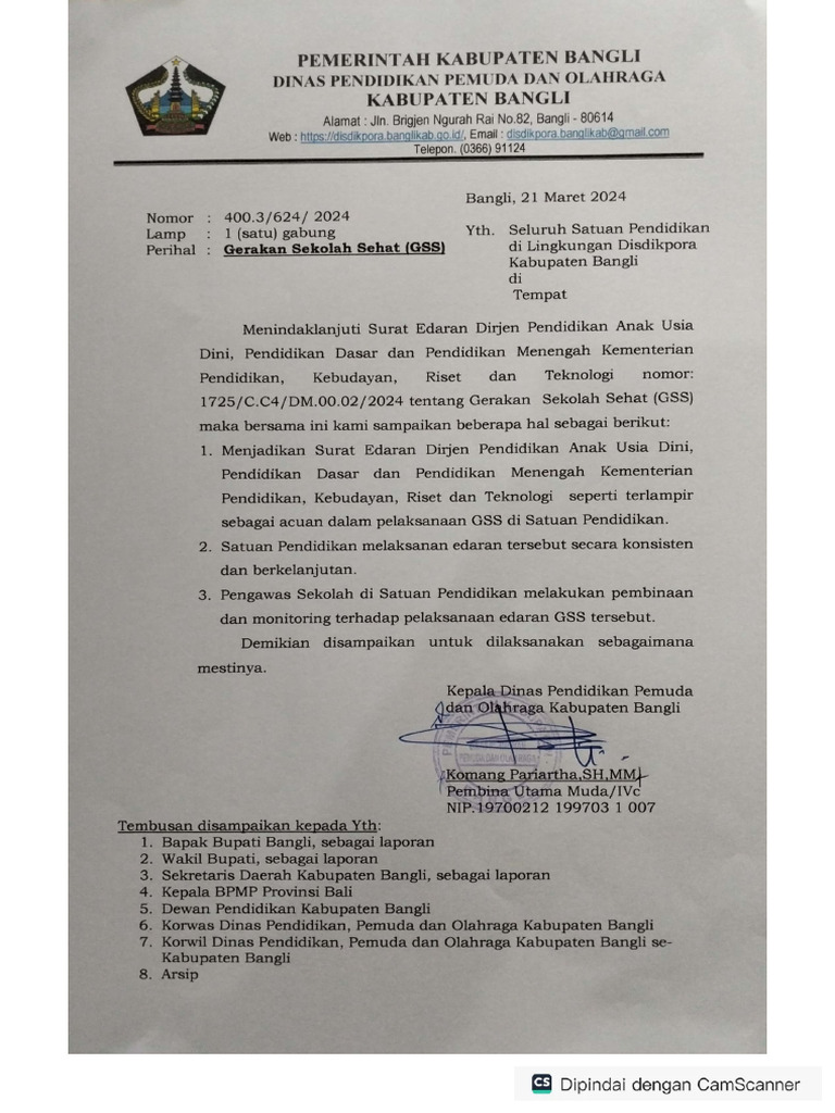 Surat Edaran GSS | PDF