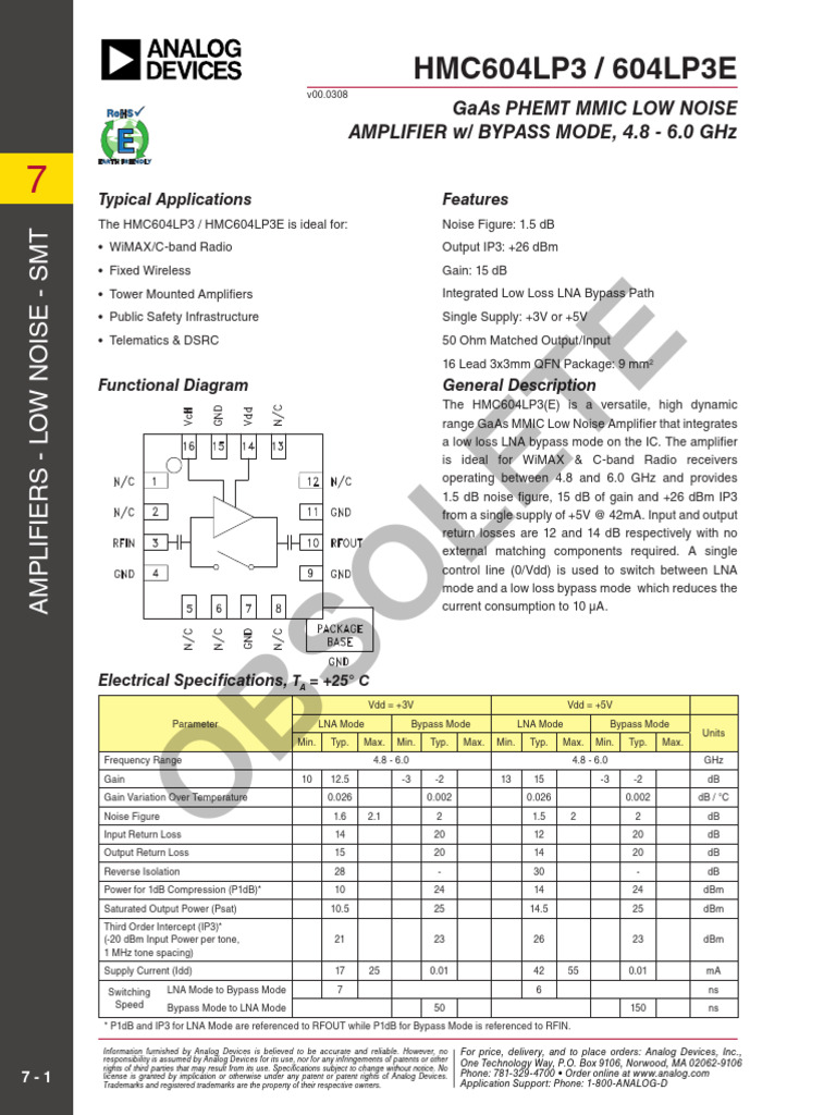 HMC 604 | PDF | Amplifier | Patent
