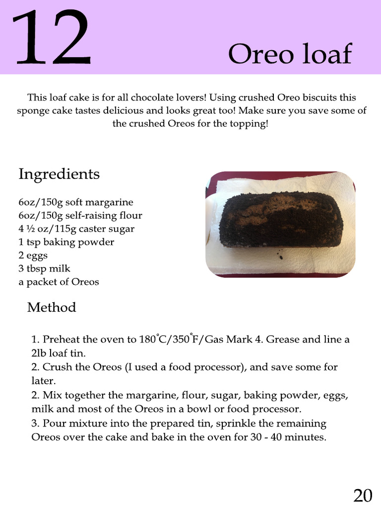 PG 20 Oreo Cake | PDF