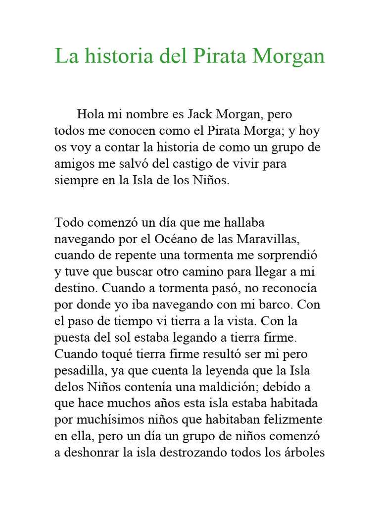 La Aventura del Pirata Morgan | PDF