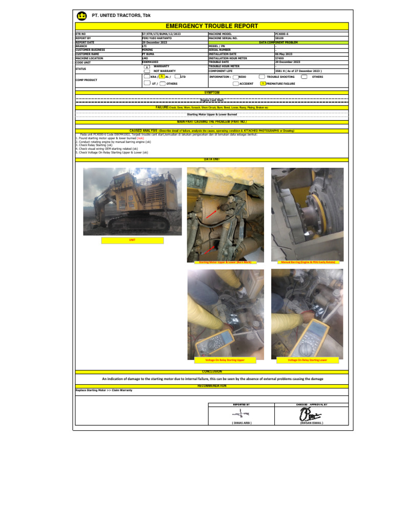 57 ETR EXKM41003 Starting Motor Upper & Lower Burned | PDF | Electrical ...