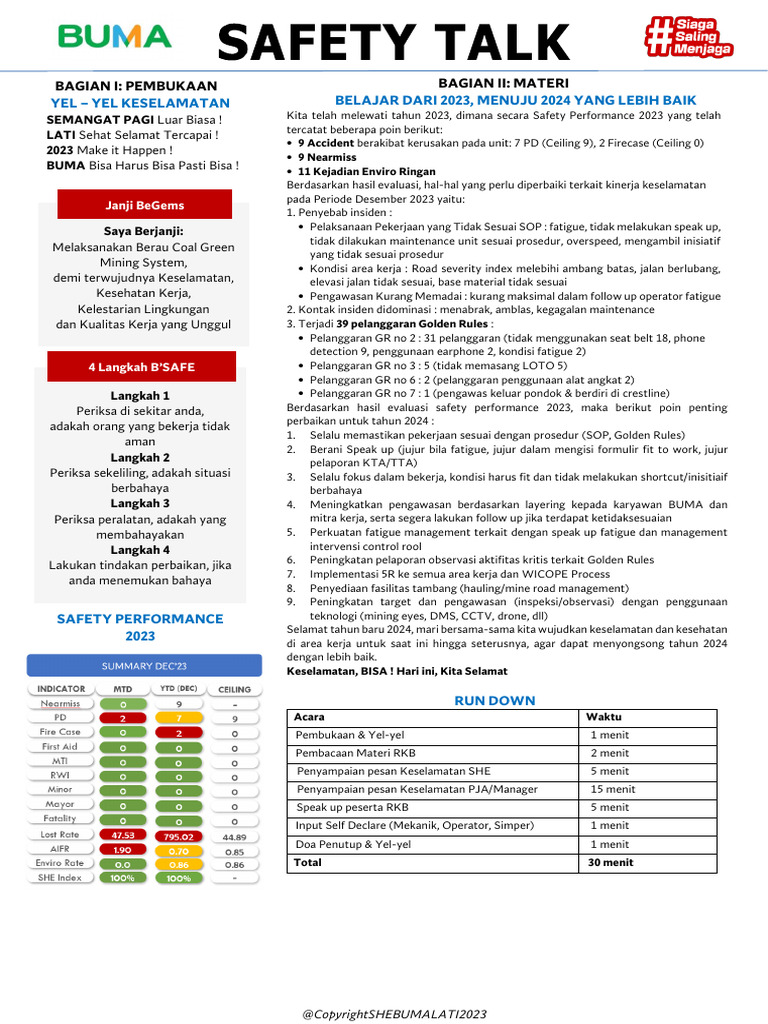 Materi General Safety Talk | PDF
