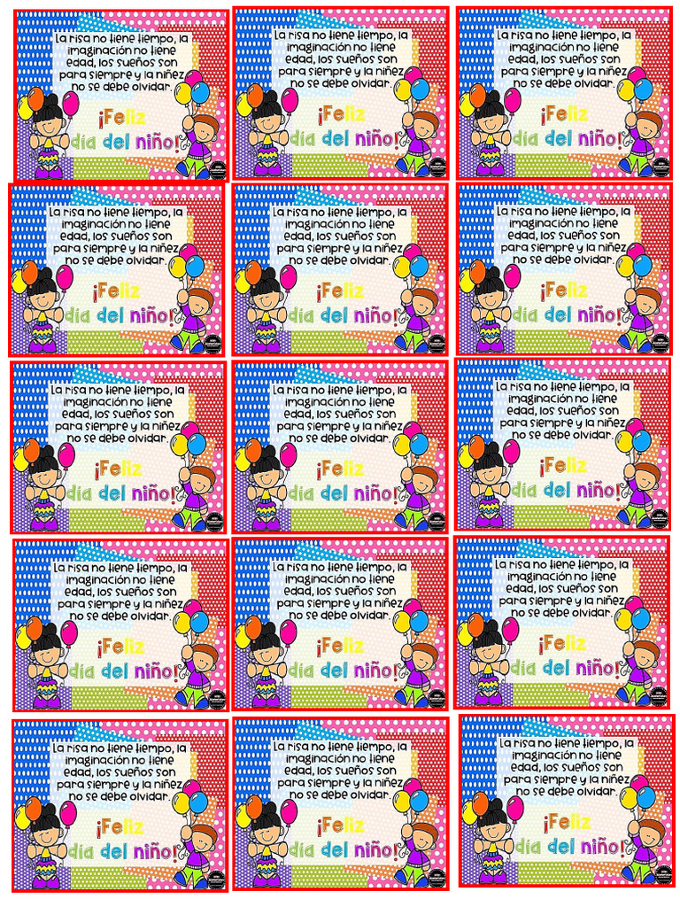 Tarjeta Dia Del Niño | PDF