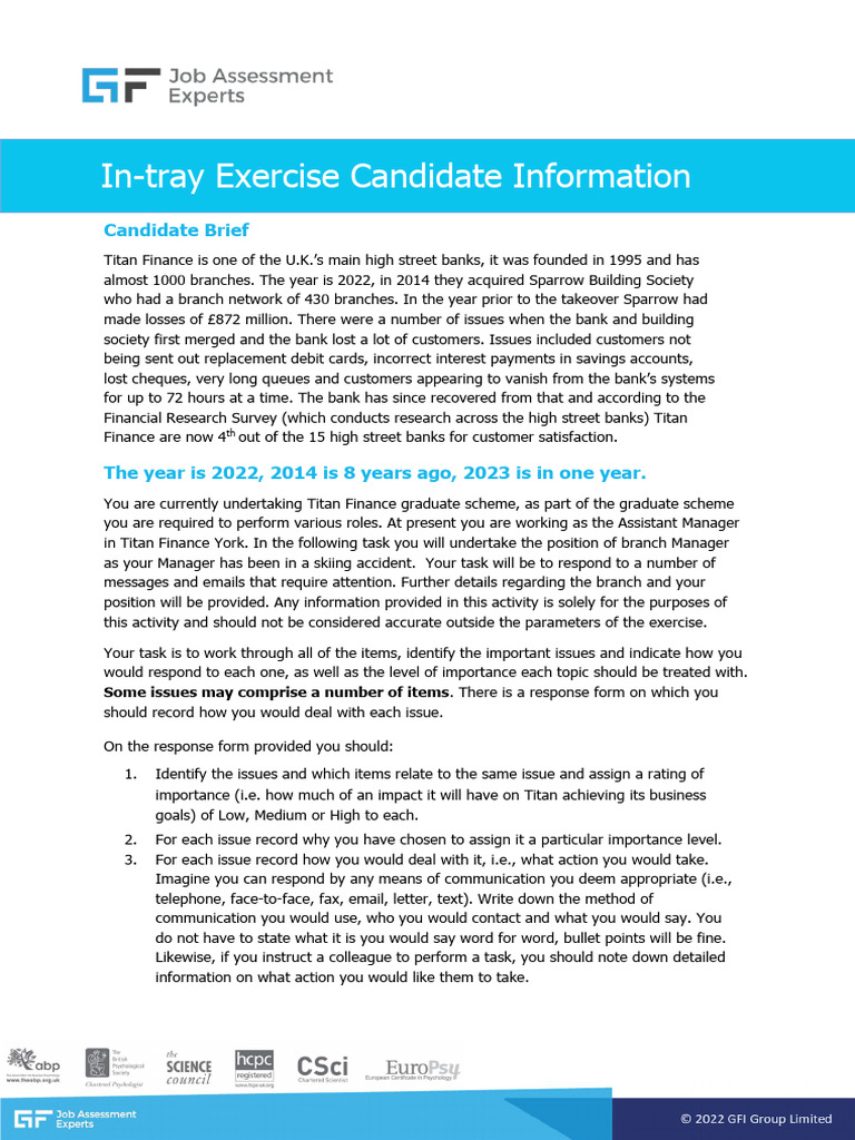 2024 - Intray Exercise Participant Brief and Information | Download ...