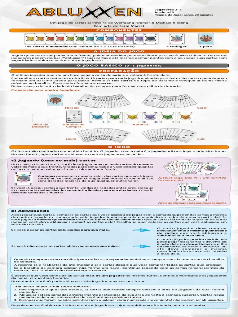 Linko Abluxxen Manual de Regras em PT BR 262920 | PDF | Cartas de baralho