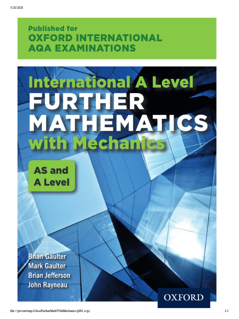 International A Level FURTHER MATHEMATICS With Mechanics | PDF ...