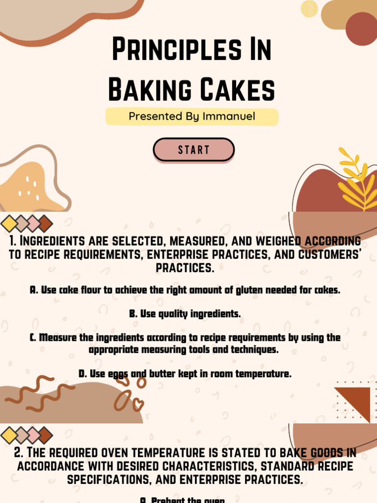 Principles in Baking Cakes | PDF | Cakes | Baking