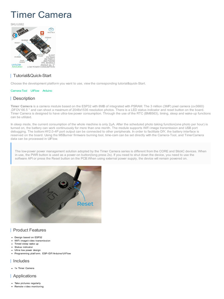 M5Stack U082 Timer - Camera | PDF | Computer Engineering | Computer Science