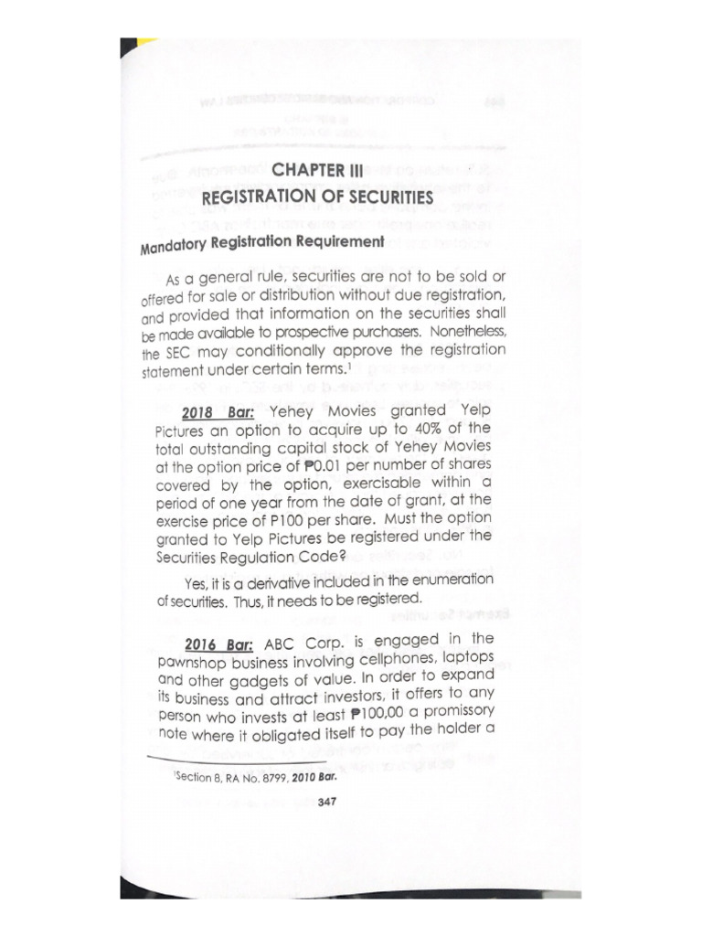 Registration of Securities 1 | PDF