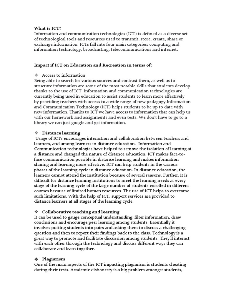 What Is ICT | PDF | Educational Technology | Distance Education