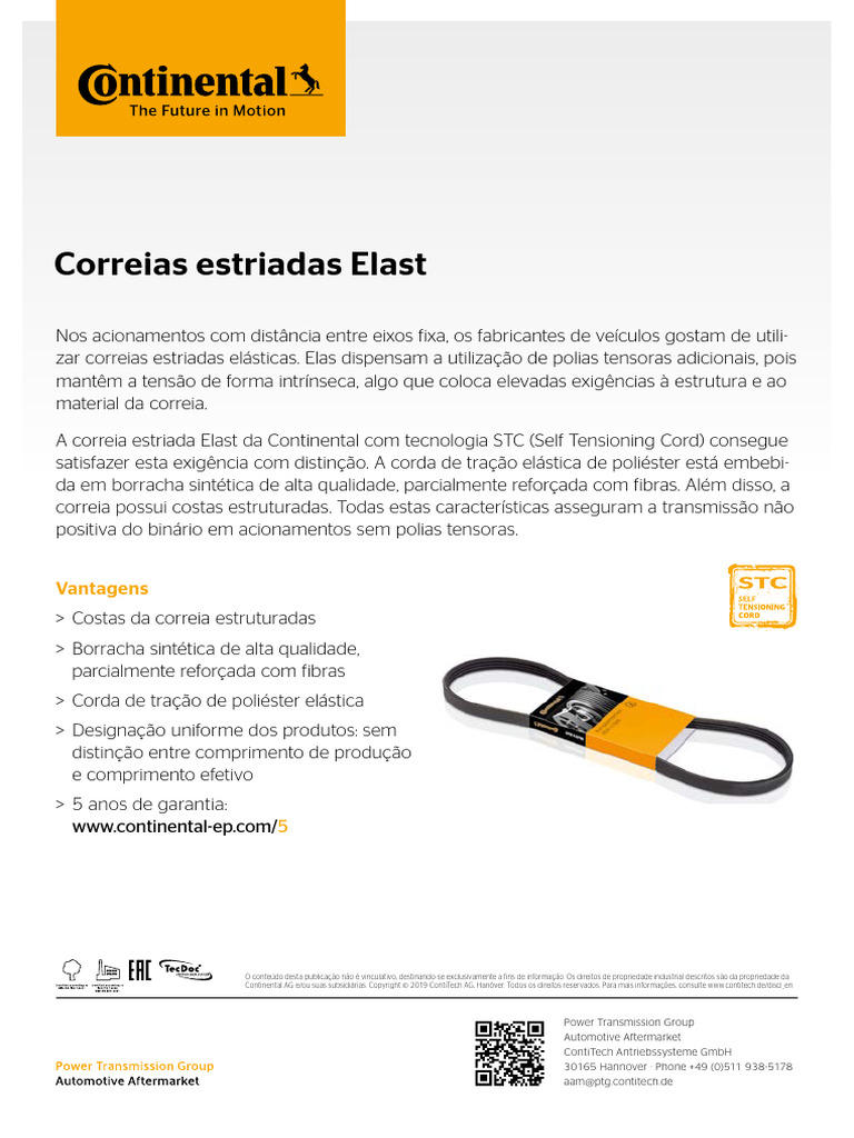 Catalogo-Contitech OnePager A4 AAM KRR Elast PT | PDF