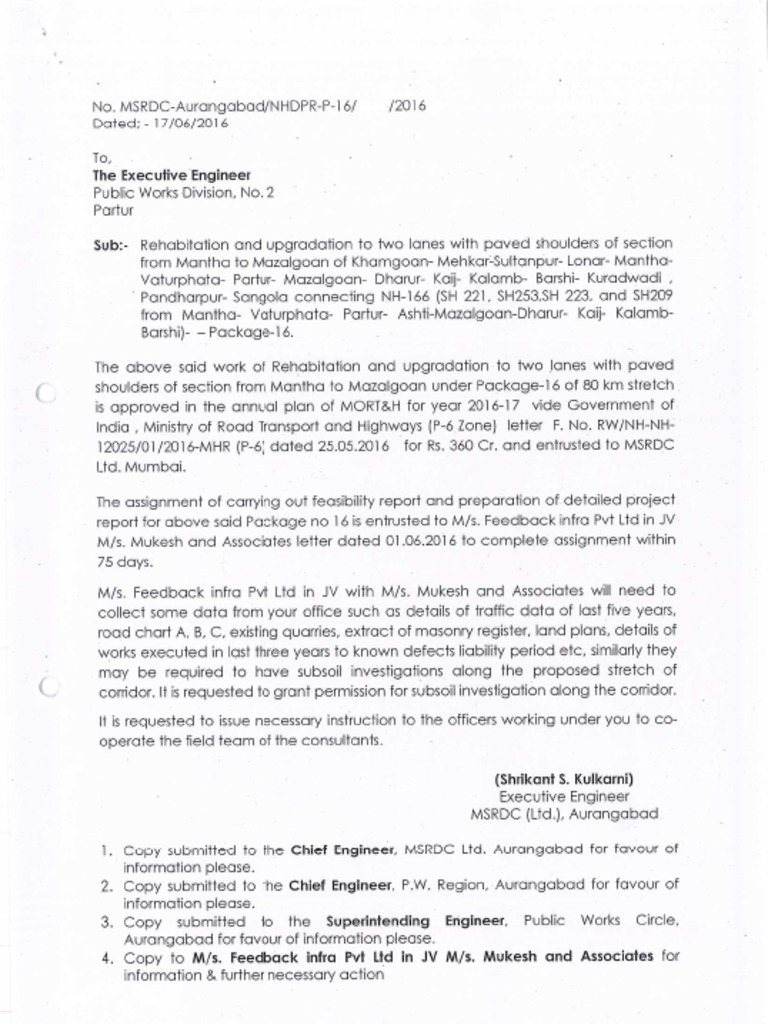 MSRDC - Aurangabad-Nhdpr-P-16 | PDF