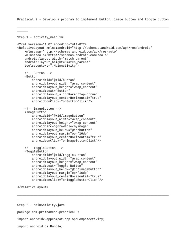 Practical 9 - Develop A Program To | PDF | Android (Operating System) | System Software