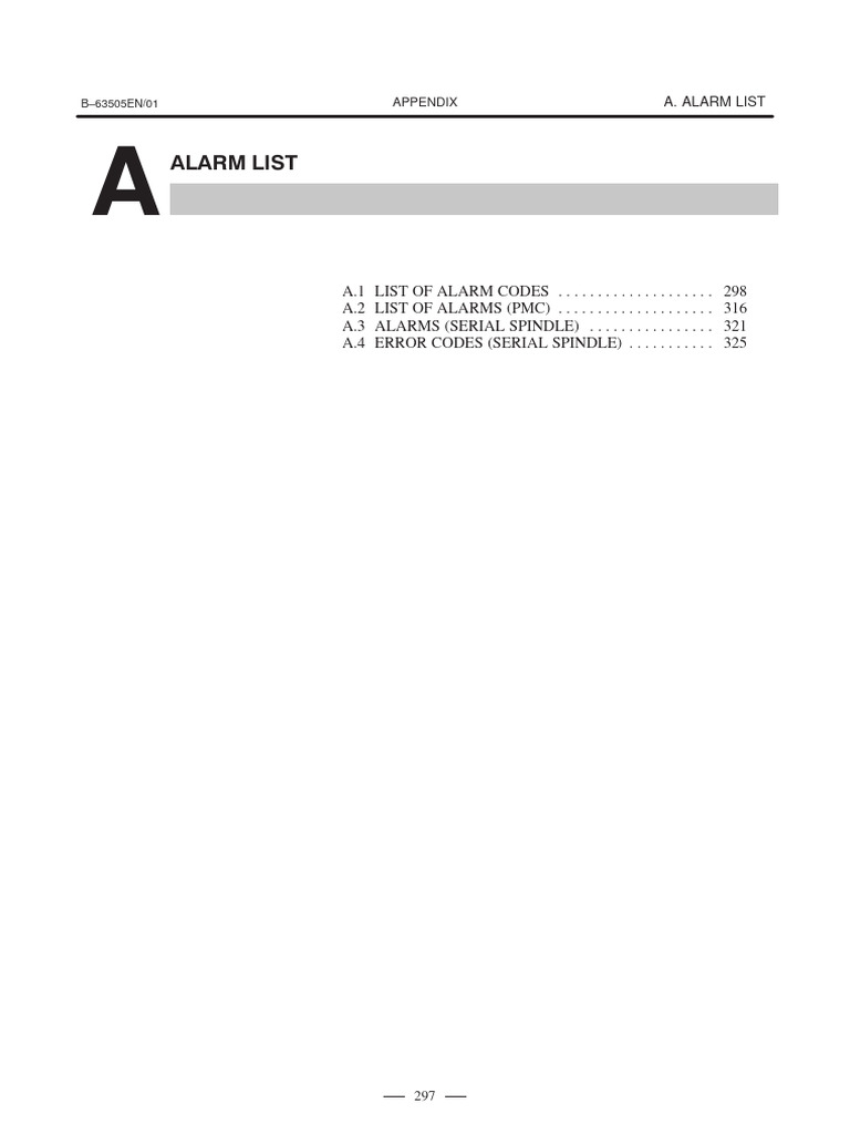 Fanuc 0i Model A - Alarm List | PDF | Coordinate System | Parameter (Computer Programming)