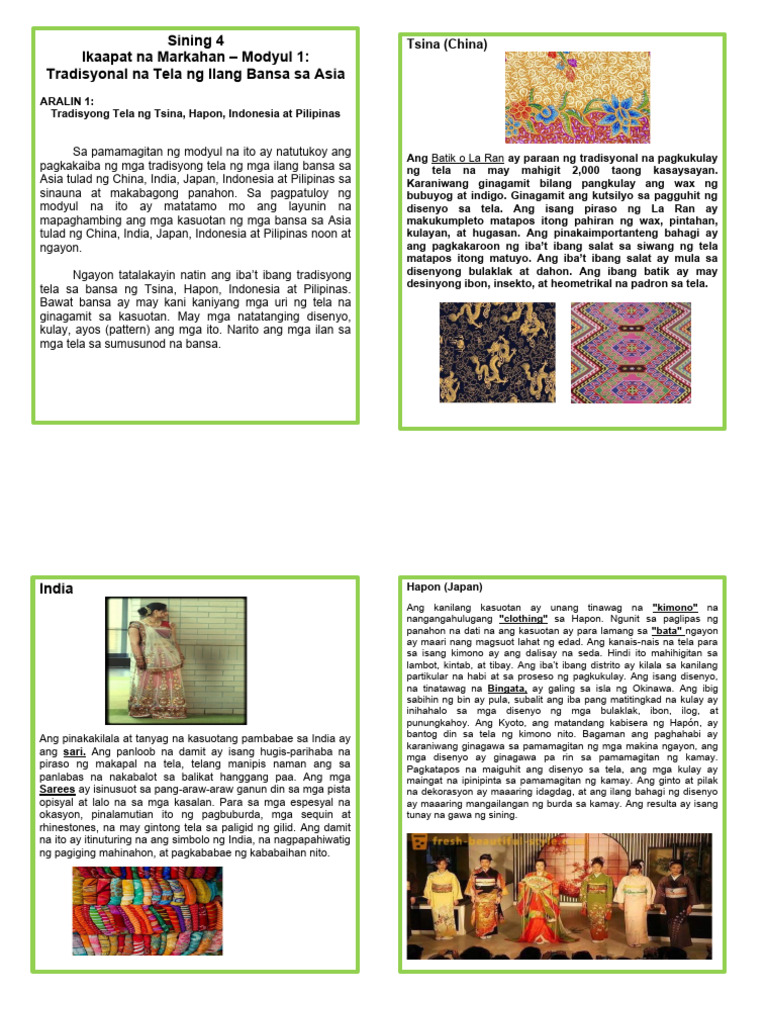 ARTS 4 Quarter 4 Module 1 | PDF