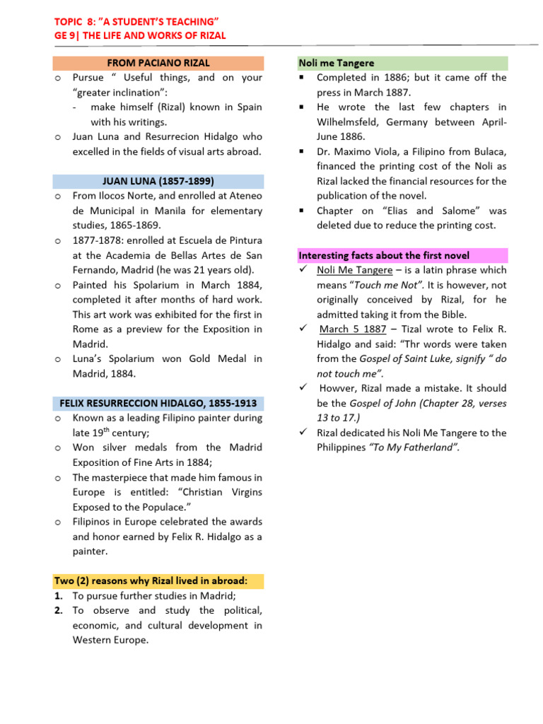 RIZAL-TOPIC-8-A-STUDENTS-TEACHING | PDF
