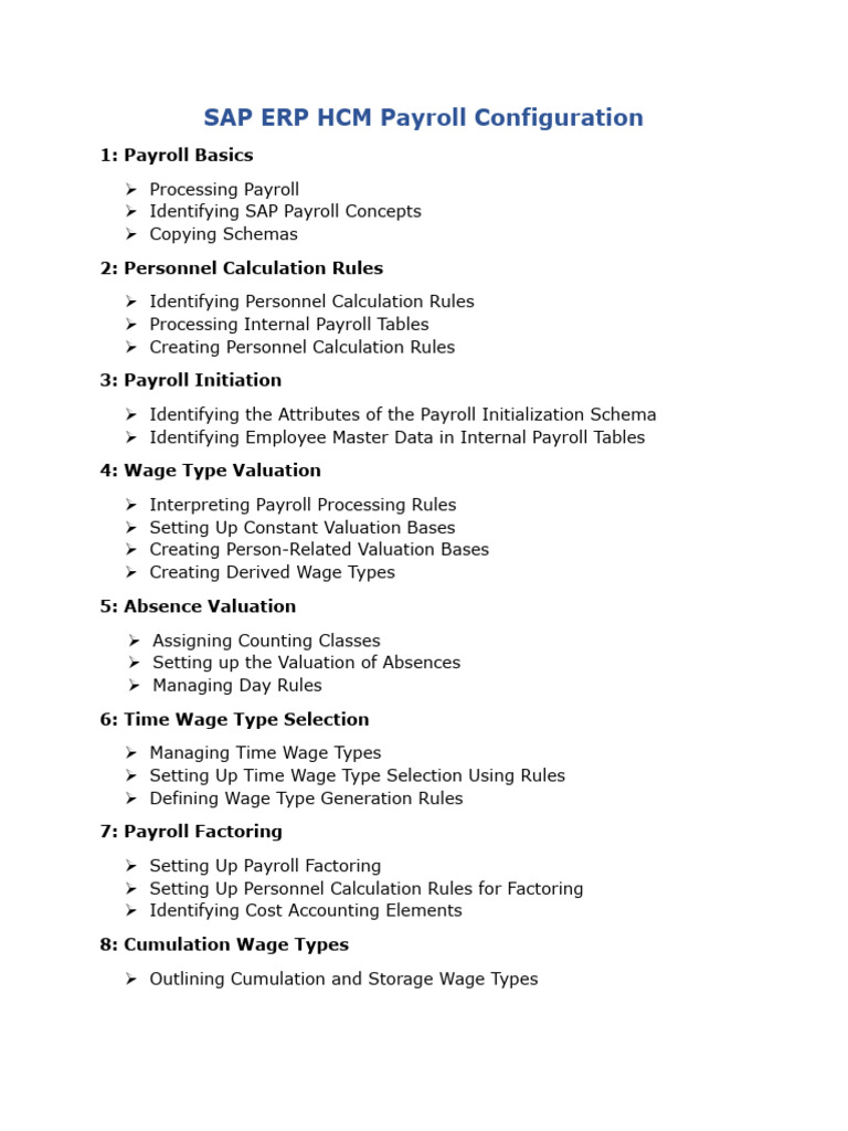 SAP HCM Payroll Configuration Guide | PDF