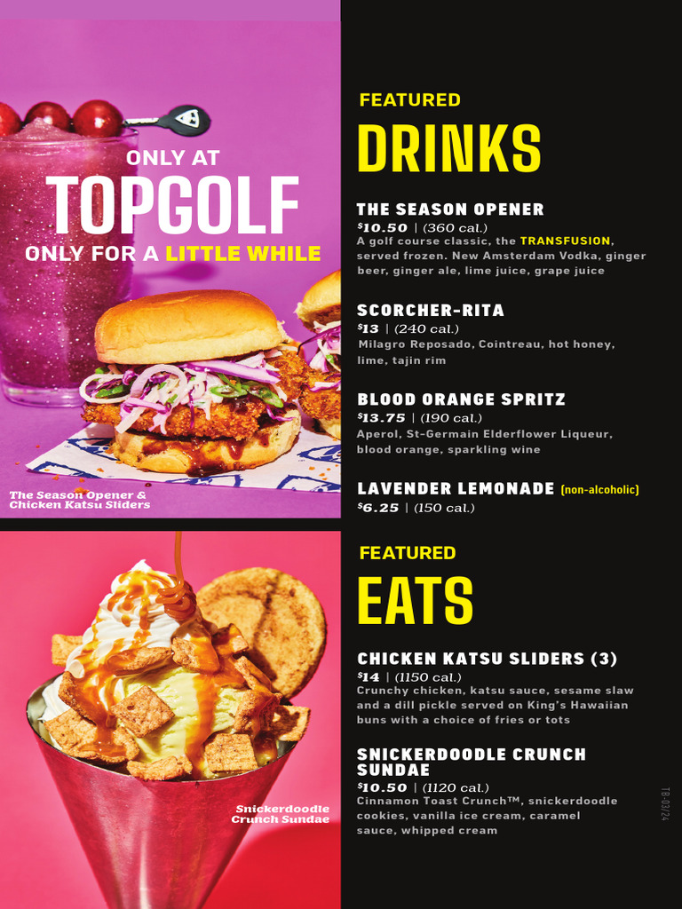 Topgolf Menu FortMyers Spring24 | PDF | Anheuser Busch Brands | Hamburgers