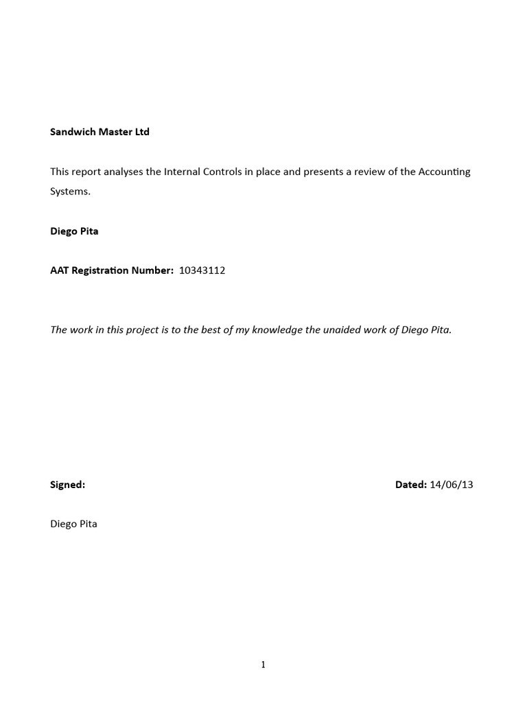 Internal Control-Second Draft | PDF | Accounts Payable | Cheque