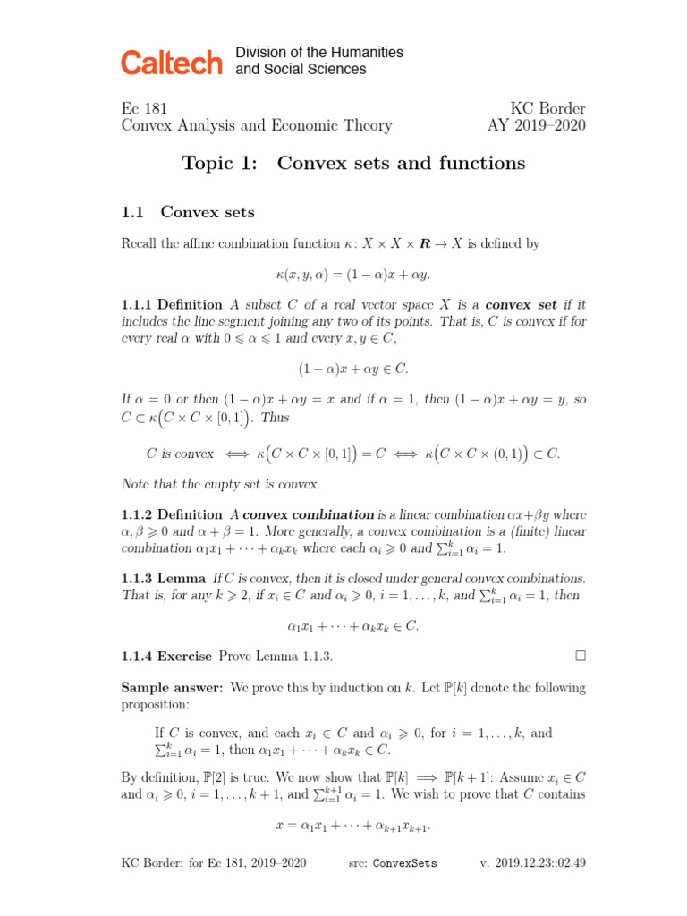 Lecture 01 | PDF | Convex Set | Basis (Linear Algebra)