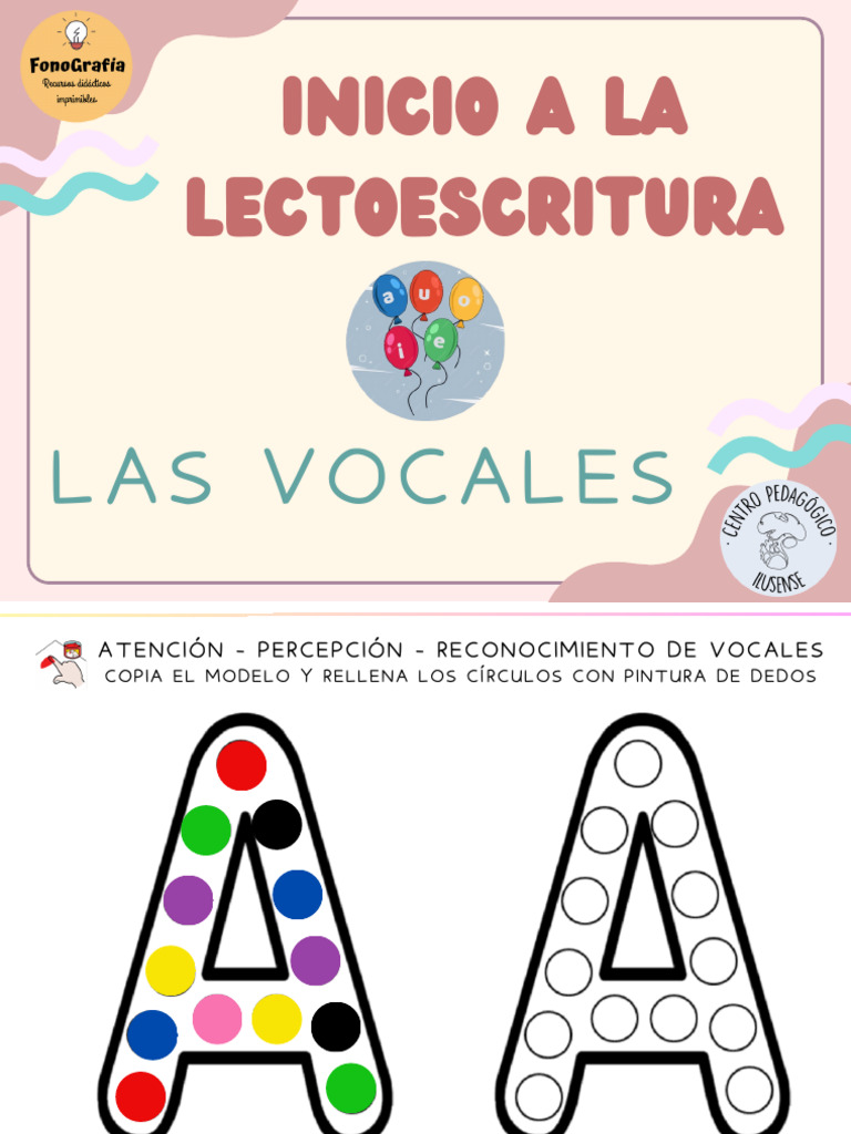 Inicio Lectoescritura - Vocales | PDF