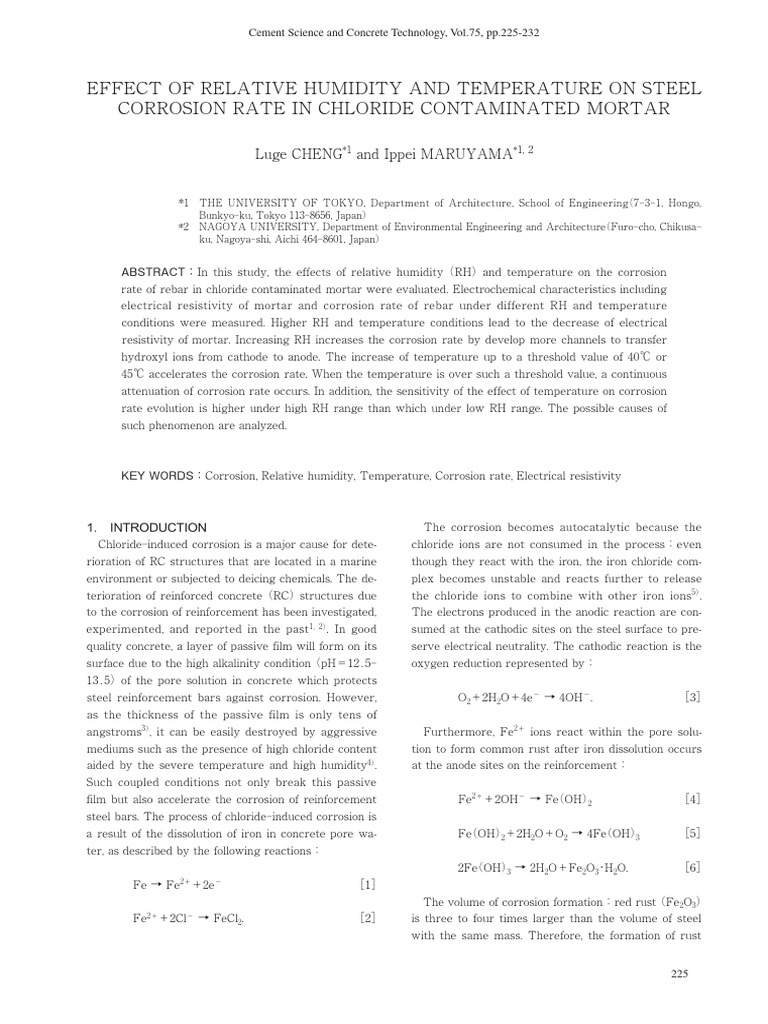 Humidity & Temp Effects On Corrosion of Steel | PDF | Corrosion | Rust