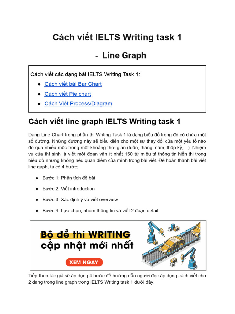 Cách viết Writing task 1 - Line Graph | PDF