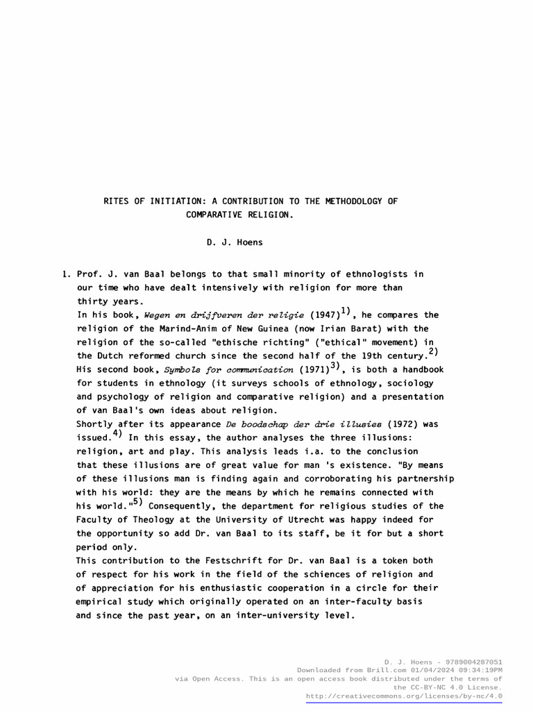 Rites of Initiation-A Contribution To The Methodology of Comparative ...