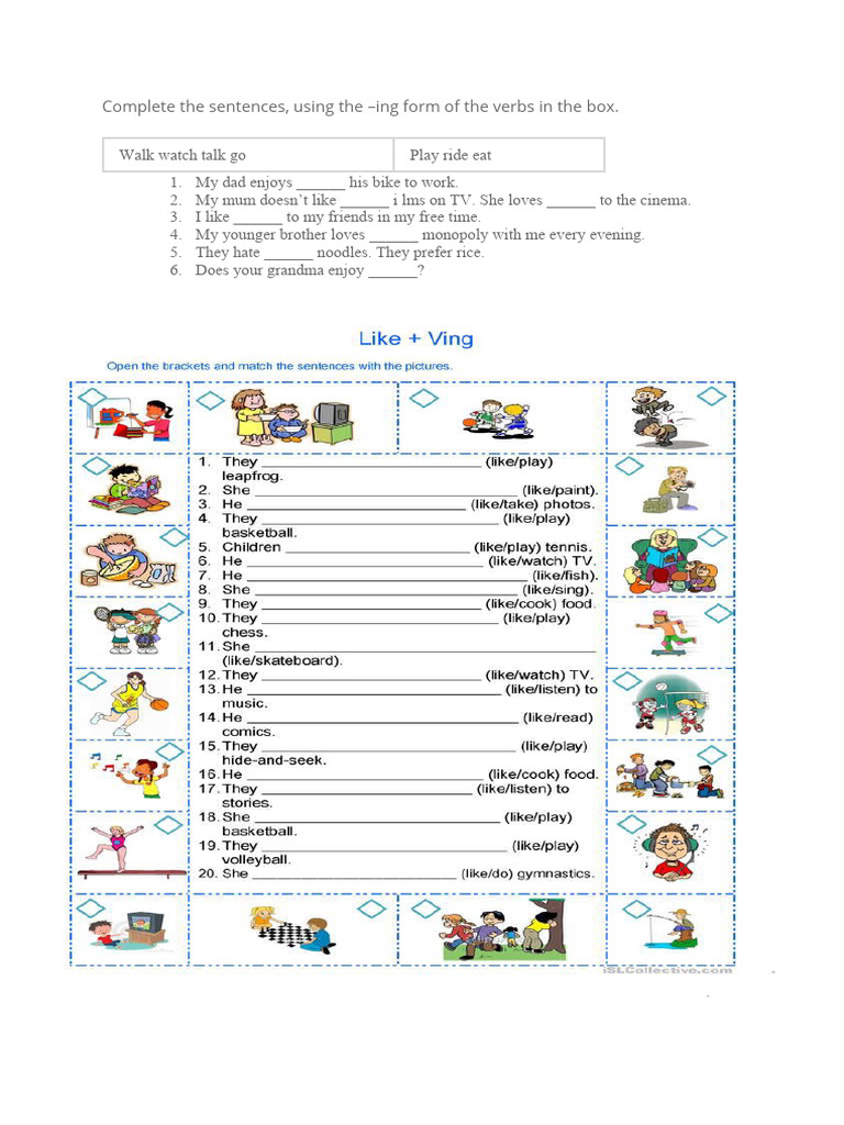 Enjoying Activities with Verbs | PDF